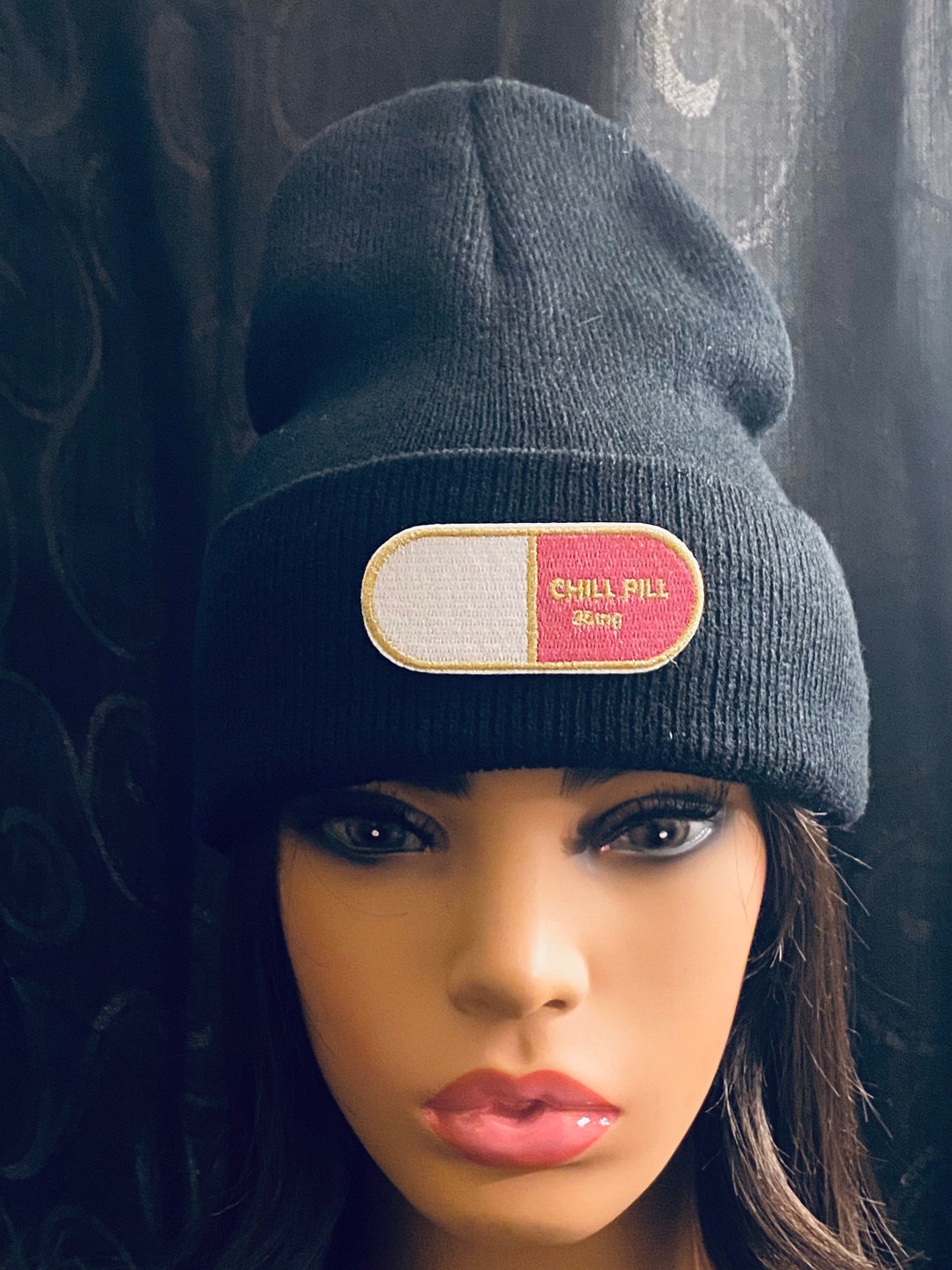 Statement Beanie, Chill Pill Beanie, Message Cuffed Cap, Positive ...
