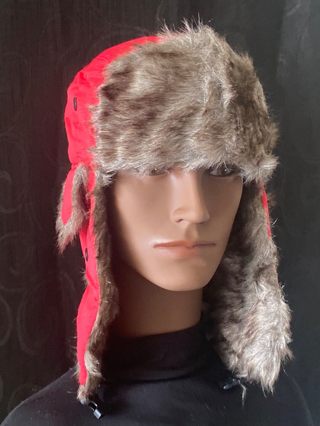 Red Trapper Hat, Unisex Hat, Russian Earflap Hat, Aviator Hat, Ski Hat ...