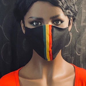 Rasta Colors Face Mask, Rasta Stripe Face Mask, Unisex, Adult Mask ...