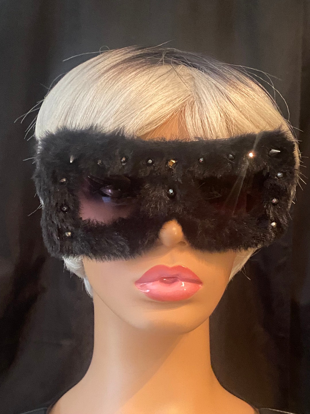 Black Bling Faux Fur Sunglasses, Bling Sunglasses, Bling & Fur ...