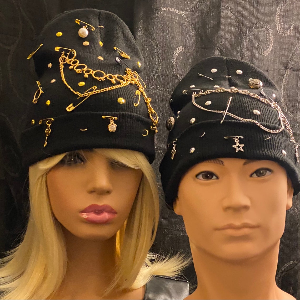 BLING Beanie, Embellished Hat, Studded Hat, Jeweled Hat, Bling Skull ...