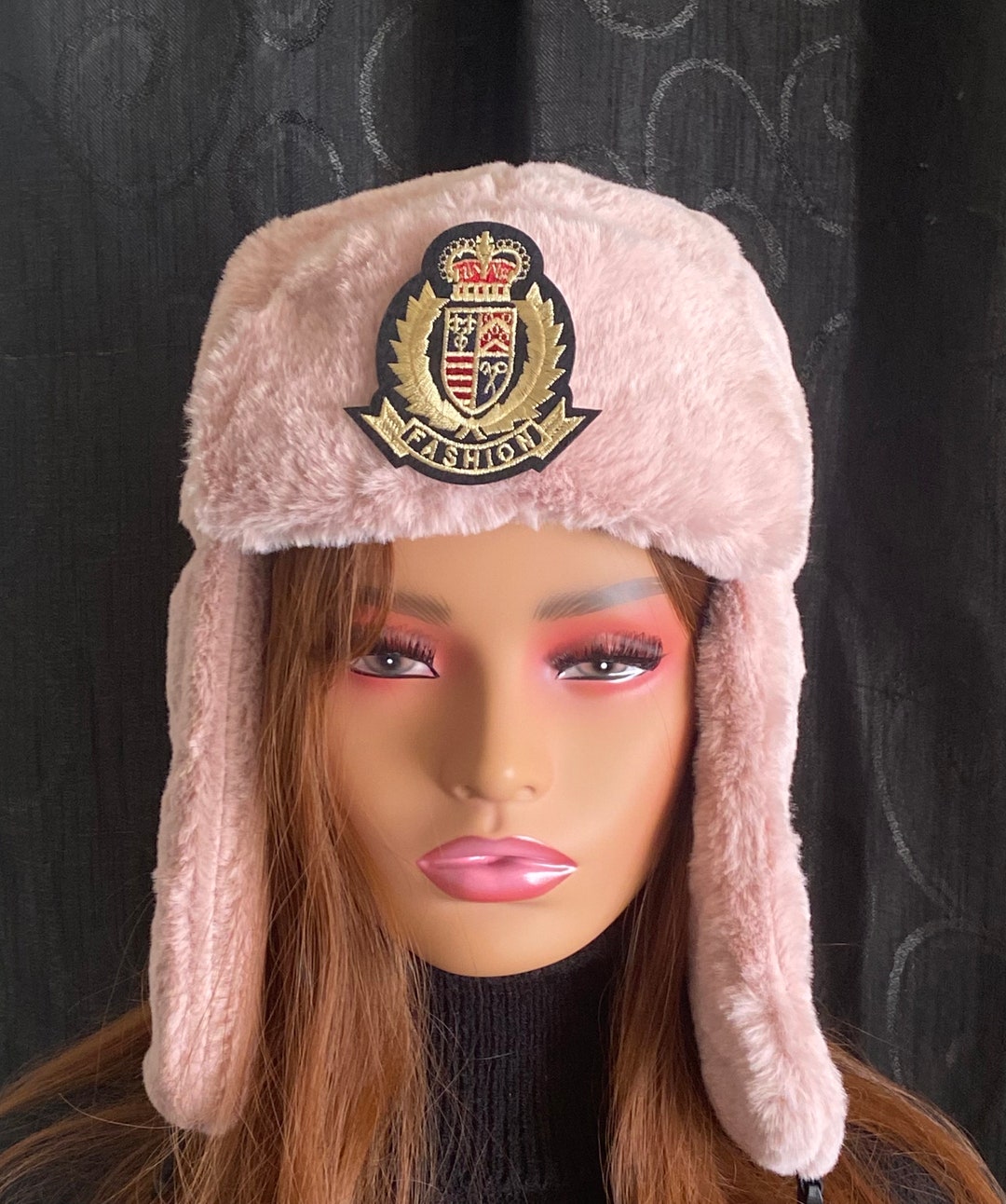 Pink Faux Fur Trapper Hat, Aviator Hat, Fur Ski Hat, Festival Hat ...