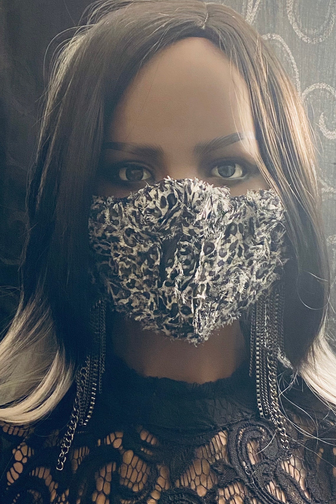 Leopard Print Face Mask Leopard Shredded Face Mask Leopard - Etsy UK