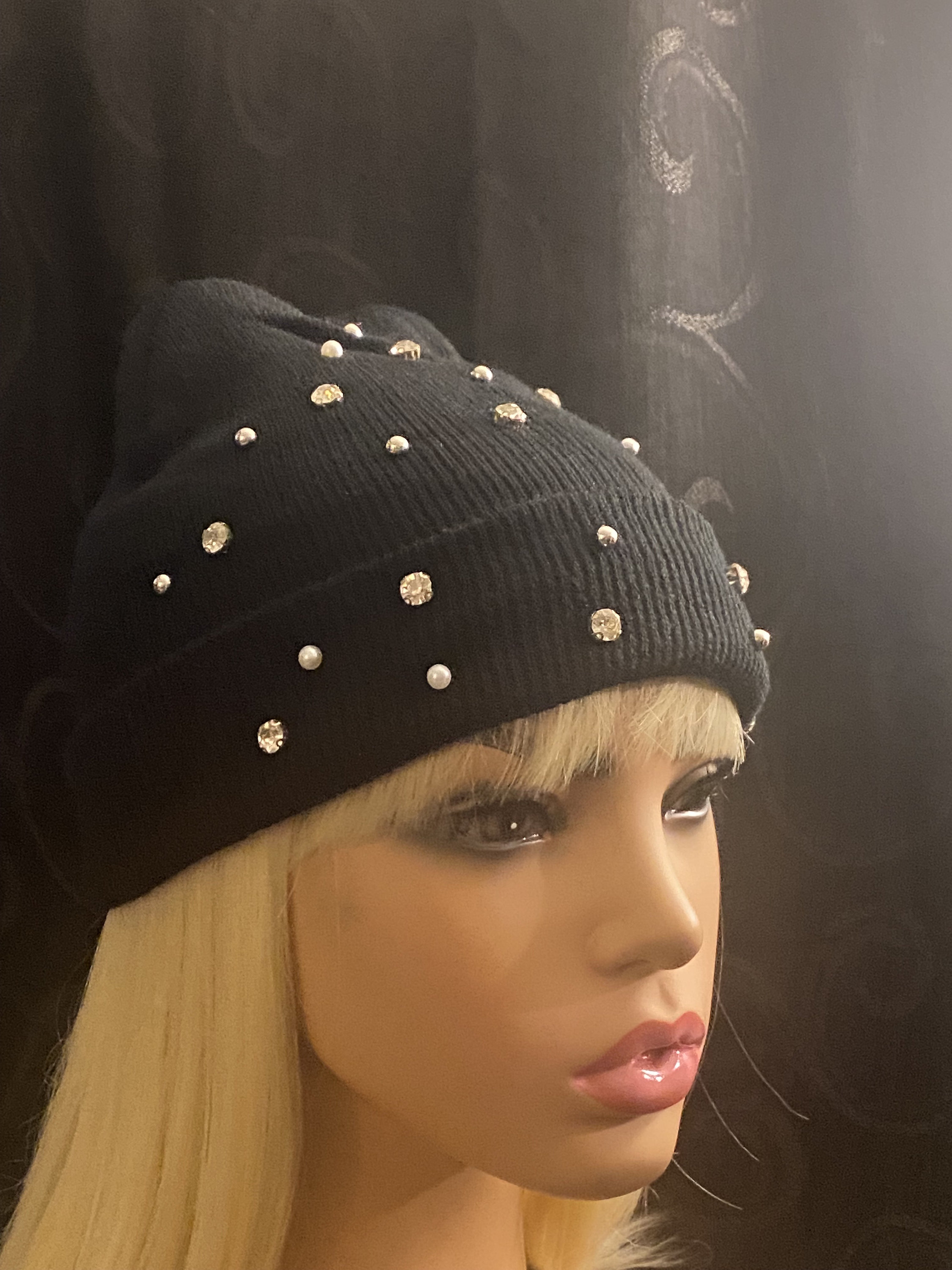 BLING Beanie, Embellished Hat, Rhinestone Hat, Jeweled Hats, Bling ...
