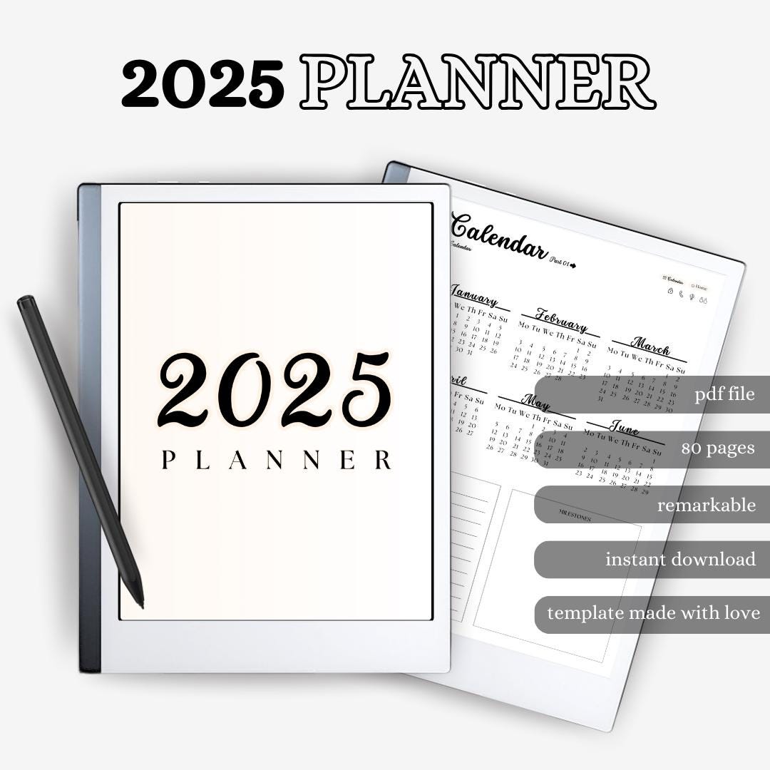 2025 E-ink Planner | Template | Calendar | Digital Planner | Weekly ...