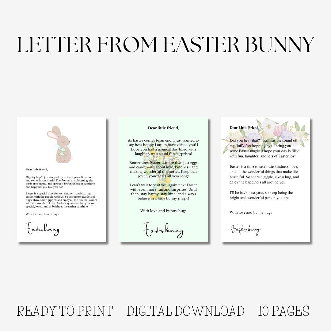 Easter Bunny Letter | Easter Bunny | Letter From Bunny | Easter ...