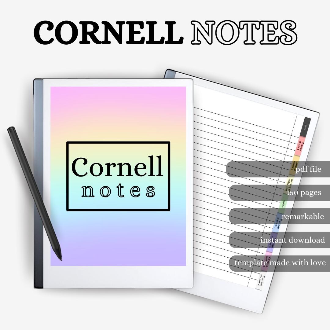 Remarkable Notebook | Cornell Notes | Note-taking | Cornell Method ...