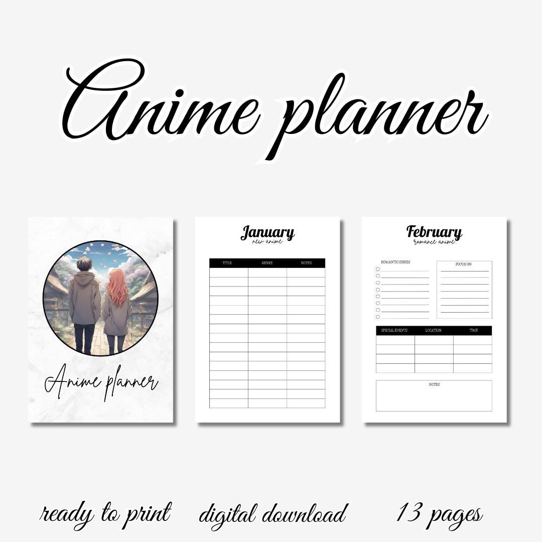 Anime Planner | Digital Planner | Printable Planner | Productivity ...