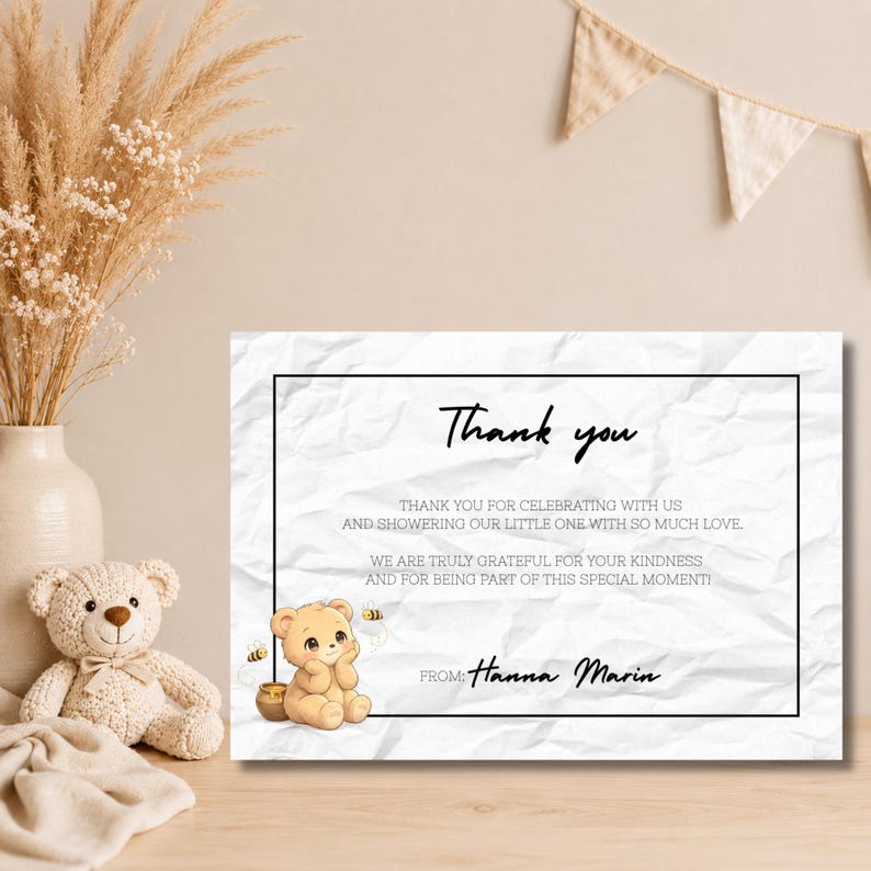 Thank You Card | Printable | Editable | Digital Download - Etsy UK