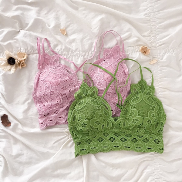 Lace Bralette Etsy