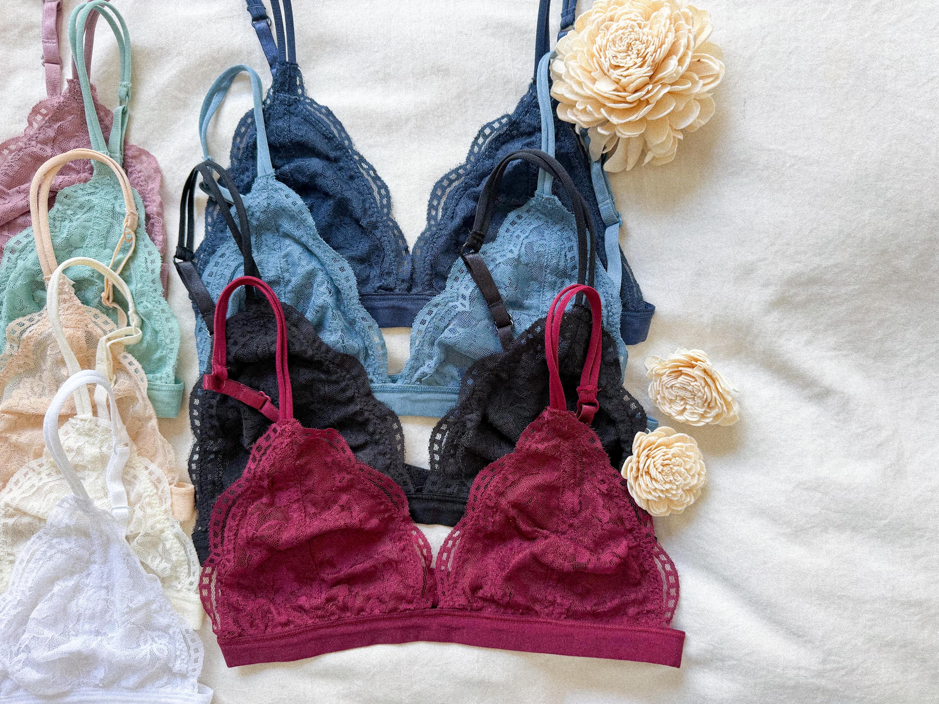 Floral Lace Triangle Bralette - Sheer Scalloped - Wireless - Etsy