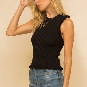 Women's Frill Detail Sleeveless Top, Frill Tank Top - Etsy