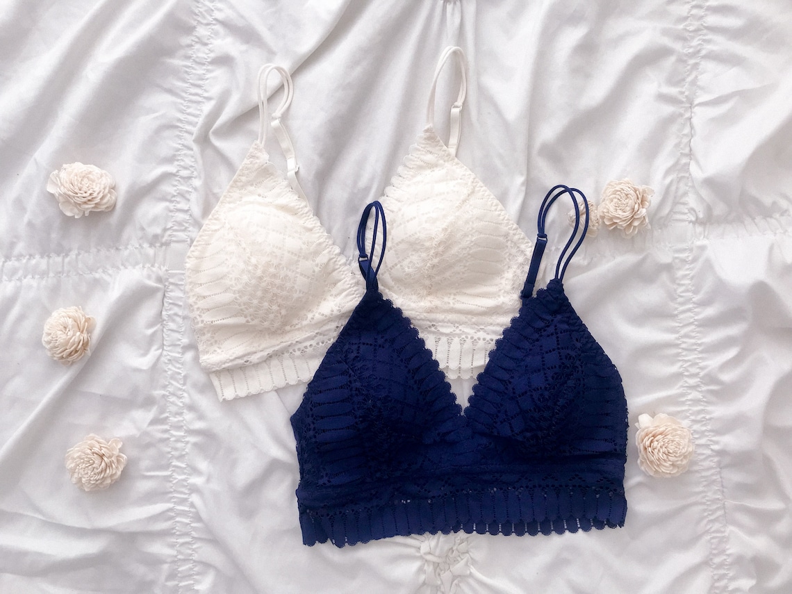 Padded Gorgeous Floral Lace Longline Bralette Stylish - Etsy