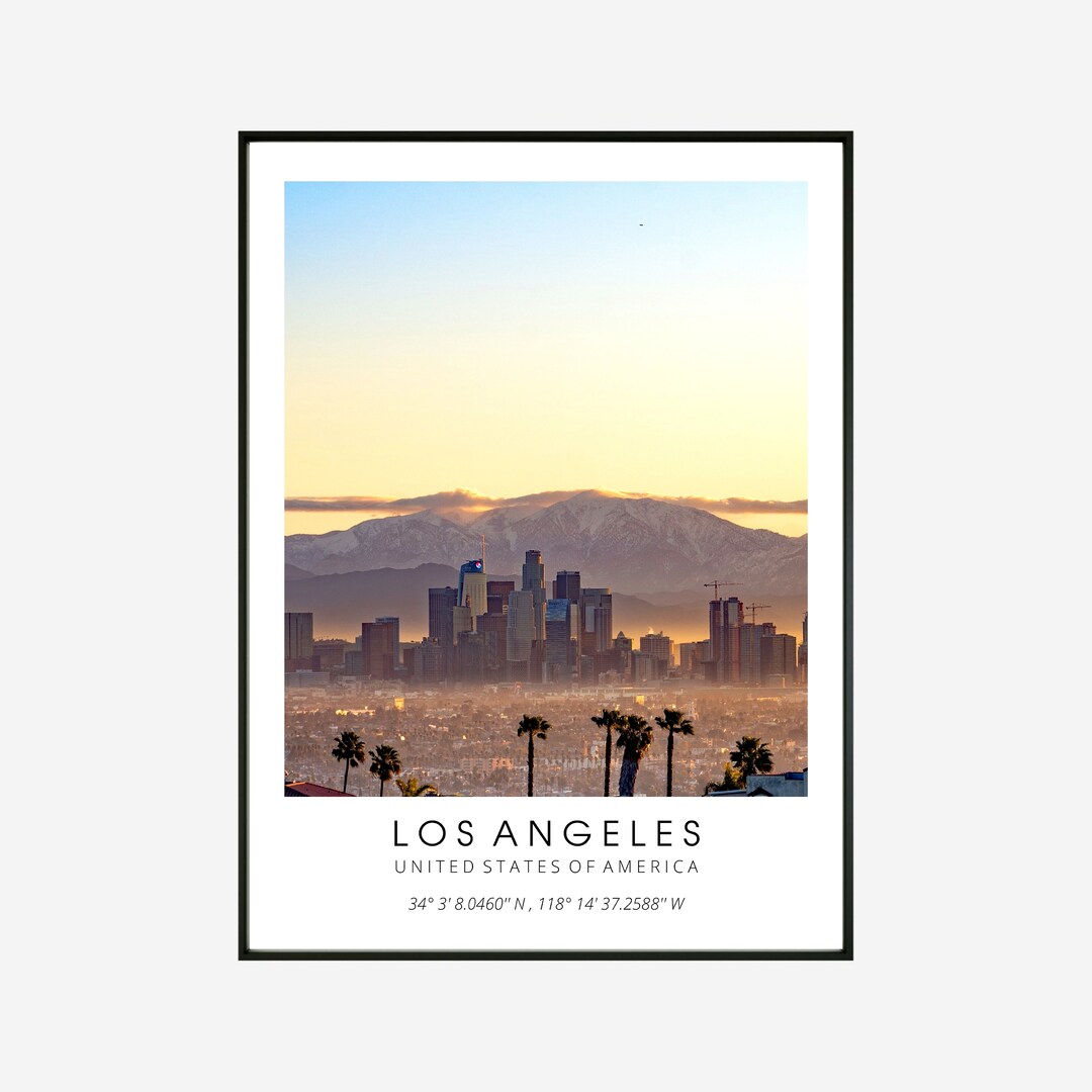Los Angeles Printable Art, LA Poster, Unique Wallart Decor, Los Angeles ...