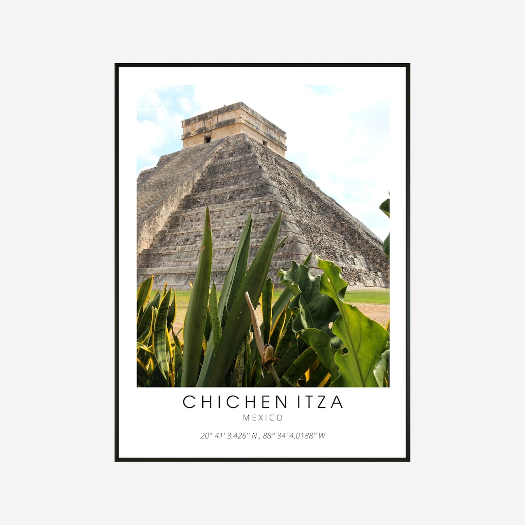 Chichen Itza Wall Art Yucatan Mexico Poster Chichen Itza Travel Print ...