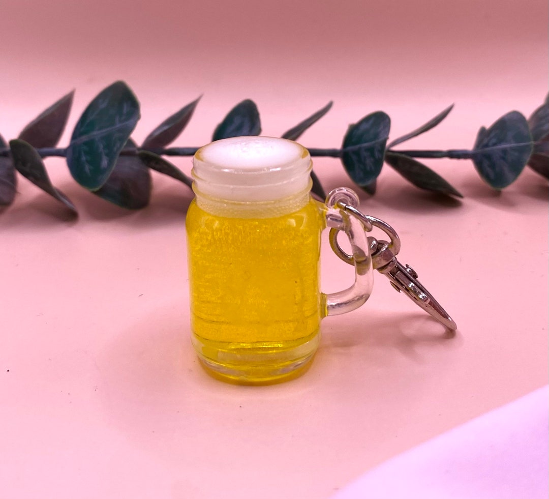 Miniature Beer Mug Keychain Alcohol Keychain Bear With Foam Mini Mason ...