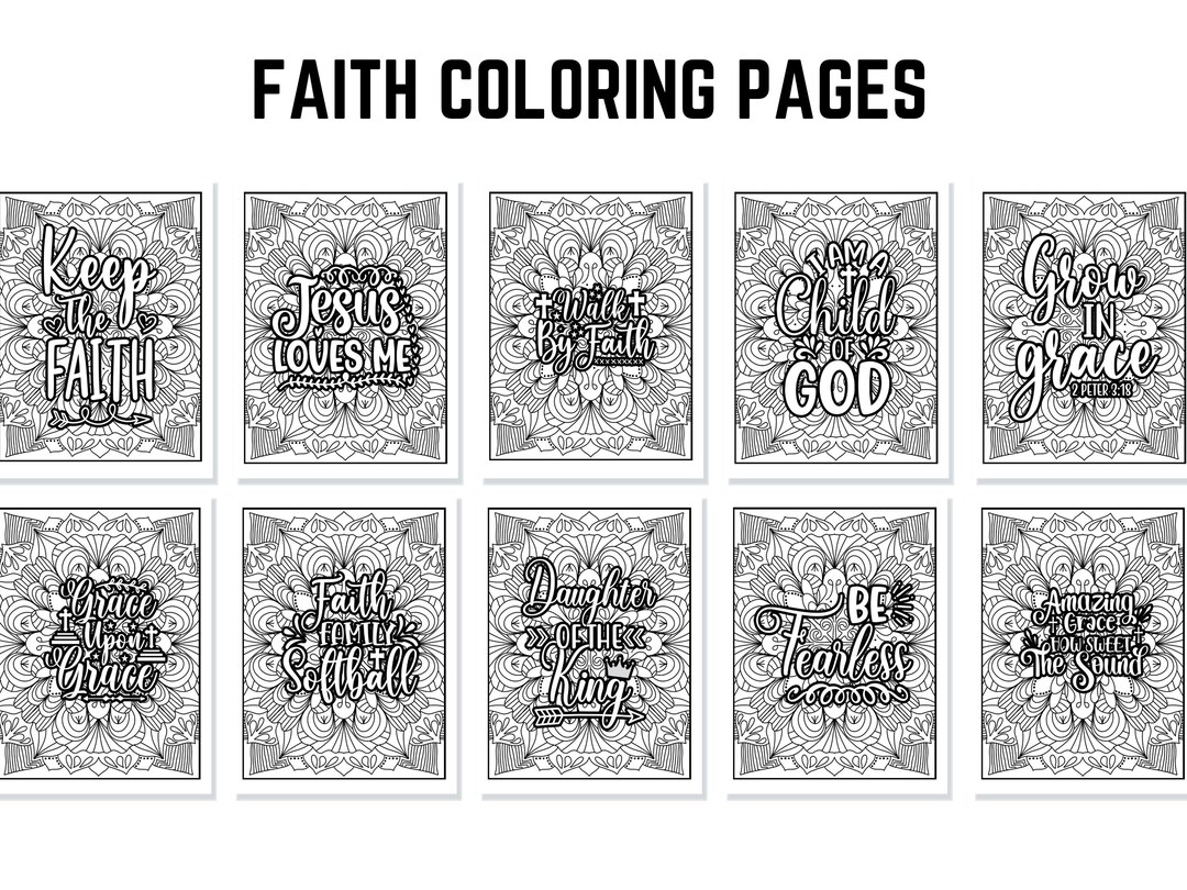 Christian Themed Scripture Coloring Pages - Instant Download PDF Bible ...