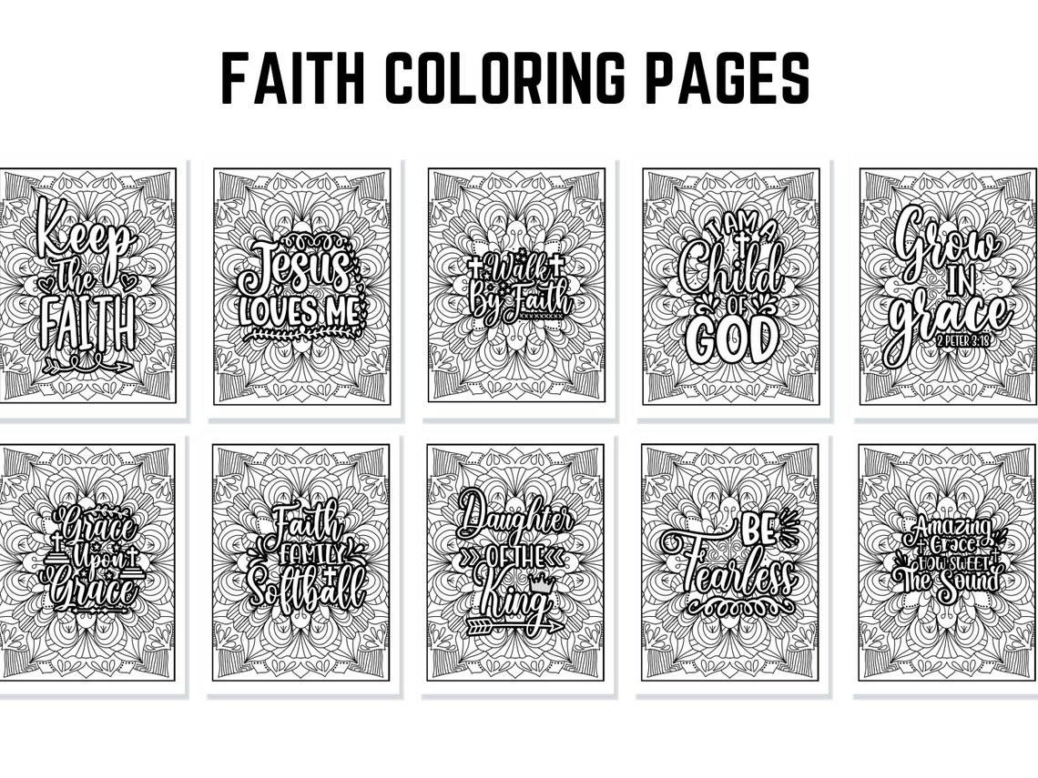 Christian Themed Scripture Coloring Pages - Instant Download PDF Bible ...