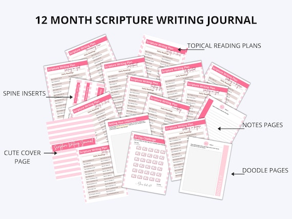 12 Month Scripture Writing Plan 30 Day Scripture Writing - Etsy