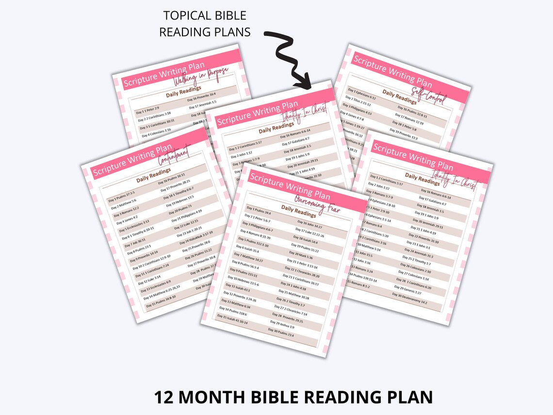 12 Month Scripture Writing Plan| 30 Day Scripture Writing Journal Pages ...