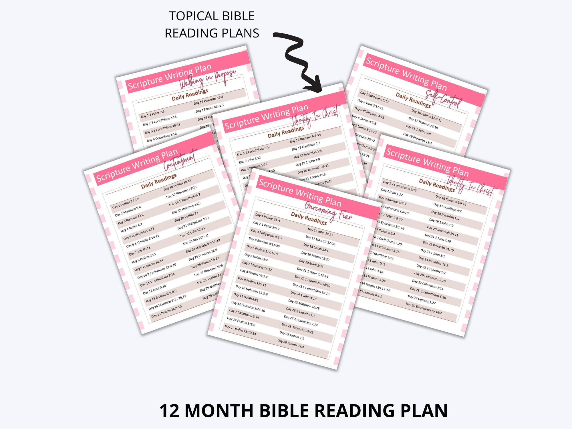 12 Month Scripture Writing Plan| 30 Day Scripture Writing Journal Pages ...