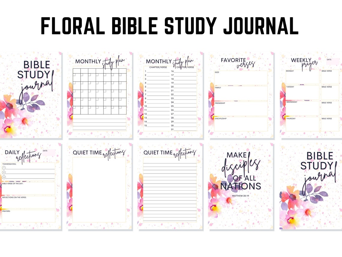 Bible Study Journal Printable With Bible Tabs | Faith Journal | Instant ...