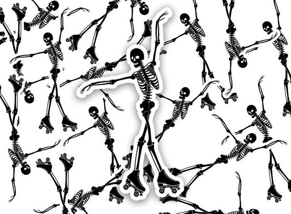 Feel It in Your Bones Roller Skate Sticker | Etsy