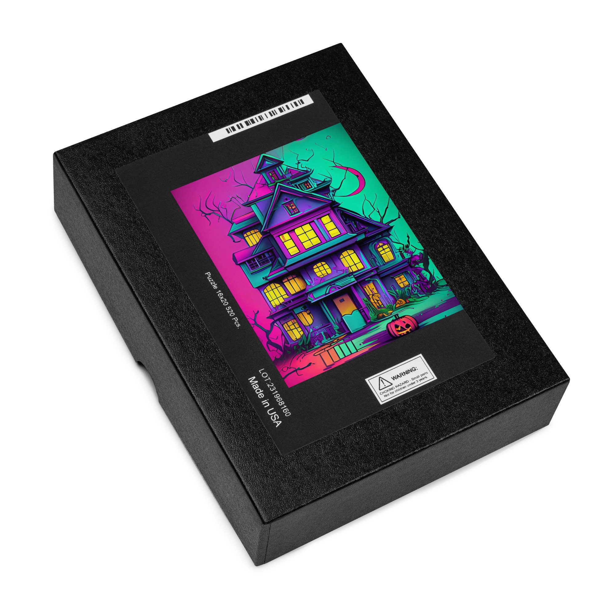 Neon Haunted House Puzzle - Etsy