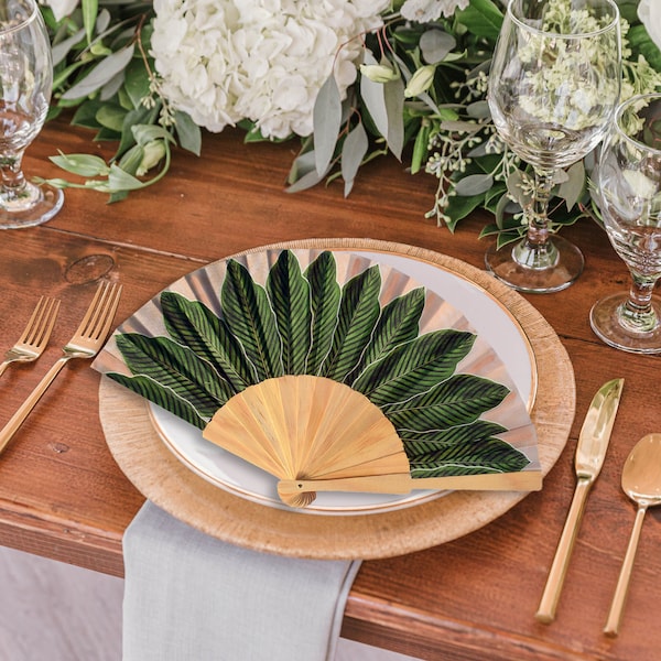 Palm Leaf Hand Fans - Etsy