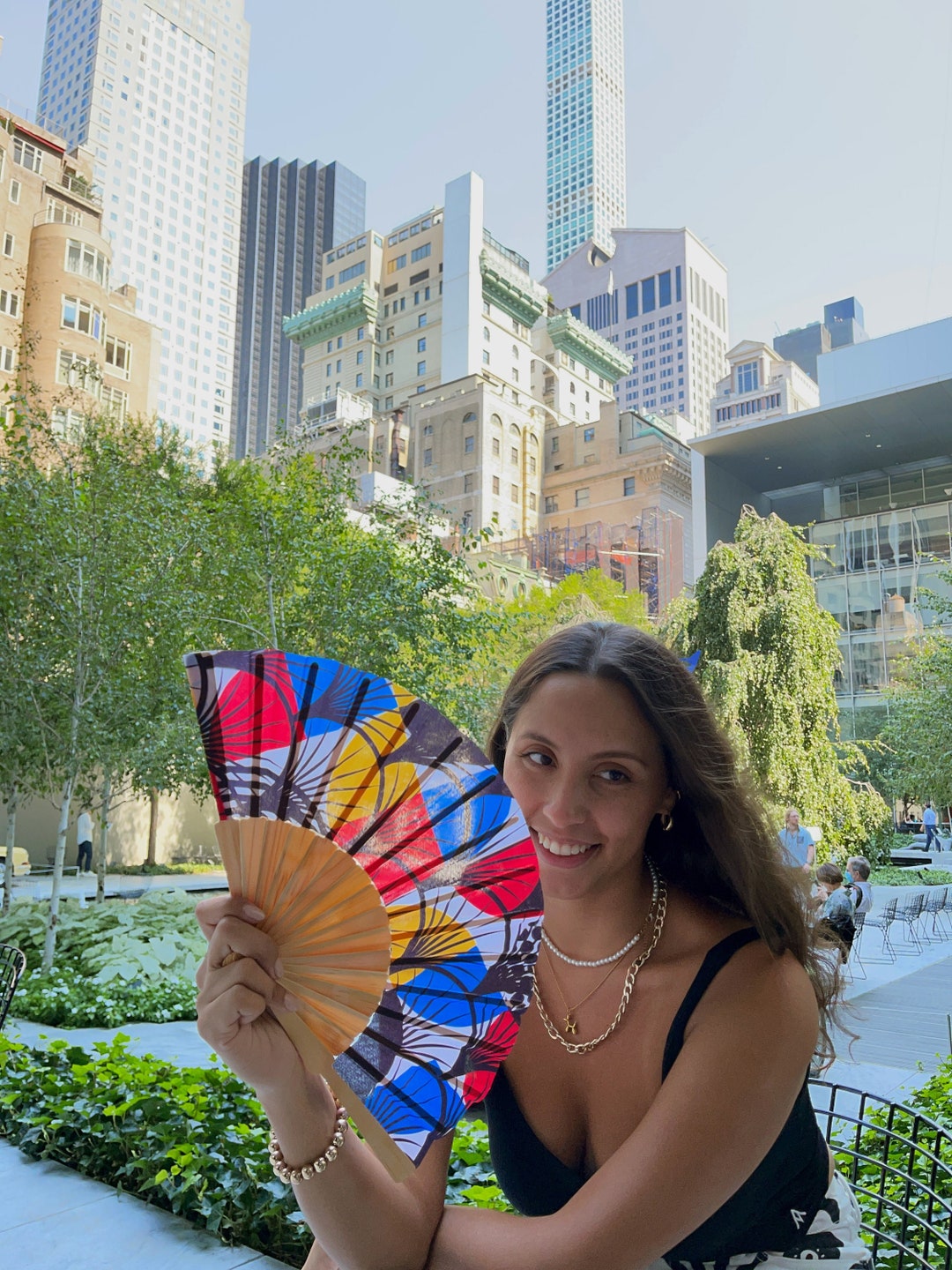 FOLDING HAND FAN - Artistic Fan - Modern Accessory - Favour Handheld ...