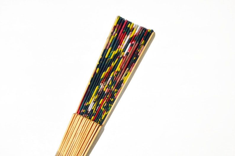 Tropical Hand Fan: Cotton Fabric & Pinewood Handle - Etsy