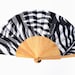Zebra Print Folding Hand Fan: Modern Cotton & Pinewood Accessory - Etsy