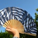 Zebra Print Folding Hand Fan: Modern Cotton & Pinewood Accessory - Etsy
