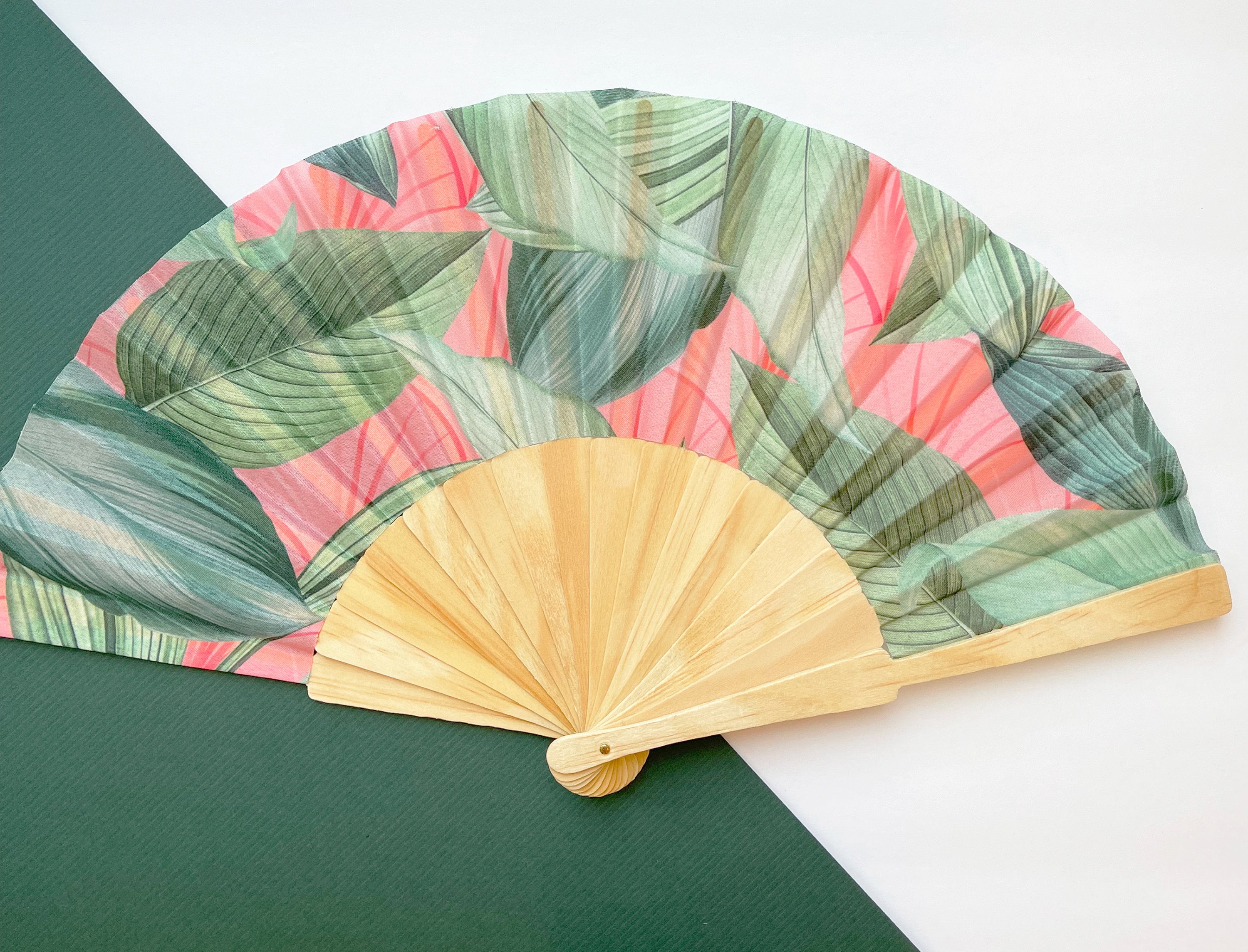Tropical Leaf Folding Hand Fan: Summer Wedding Favor - Etsy