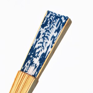 HAND FAN - Amalfi Coast Blue Folding Fan - Favors Handheld Fan - Unique ...