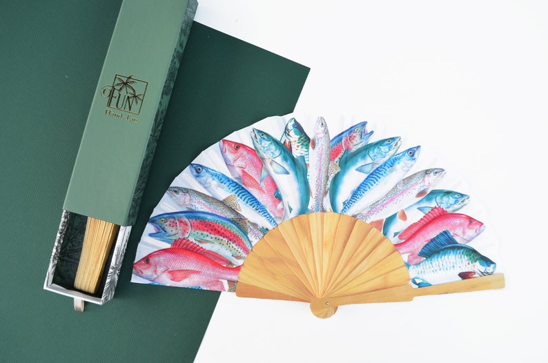Sardine Hand Fan – Fish Folding Fan – Coastal Style Accessory – Summer ...