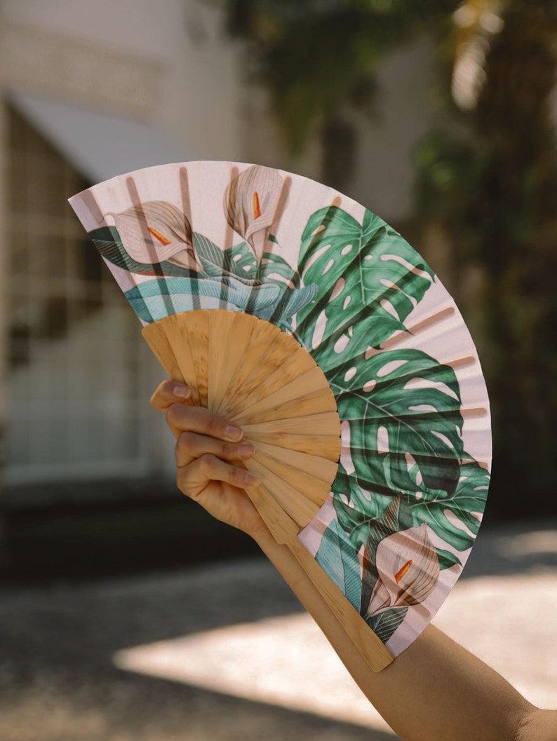 HAND FAN Tropical Wedding Folding Fan - Etsy