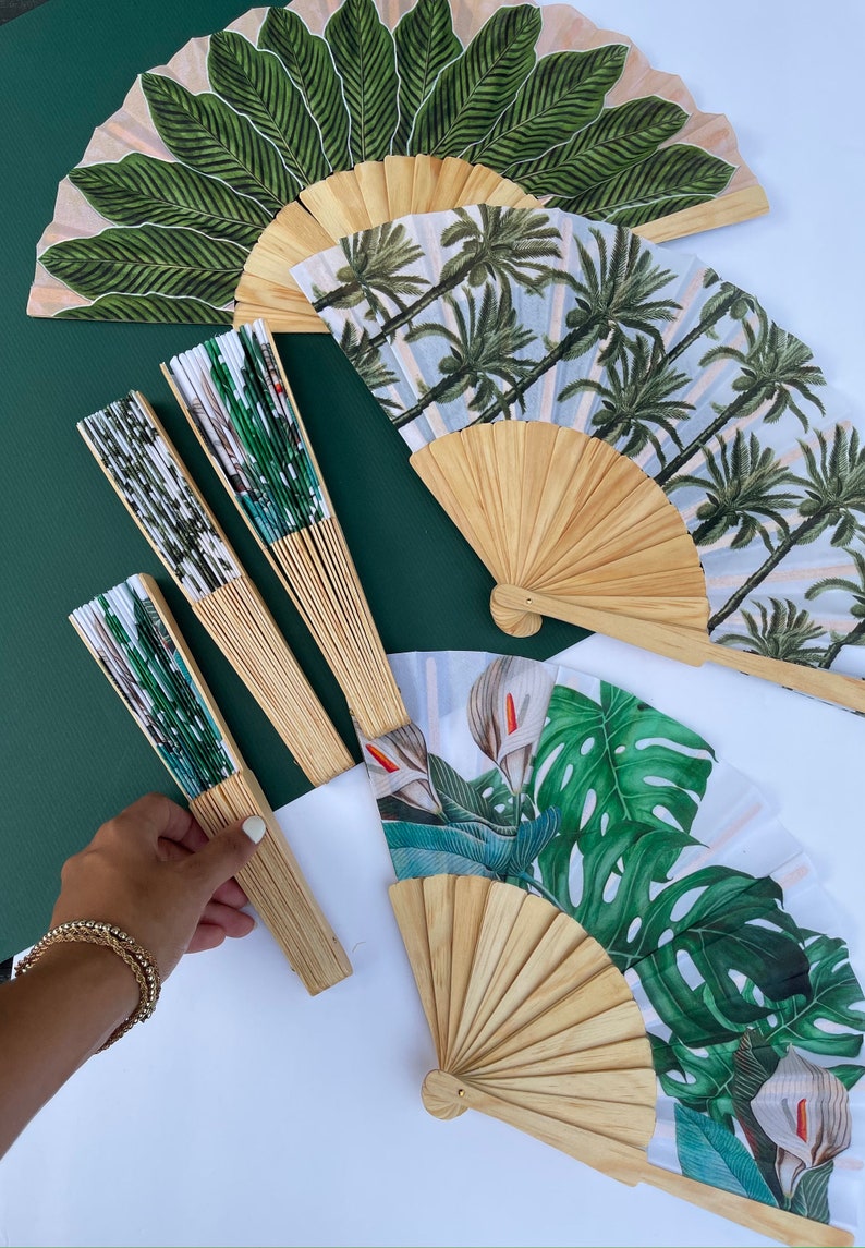Tropical Wedding Hand Fans: Palm Leaf Boho Favors - Etsy