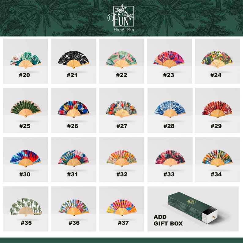 Tropical Wedding Hand Fan: Cotton & Pinewood Folding Fan - Etsy