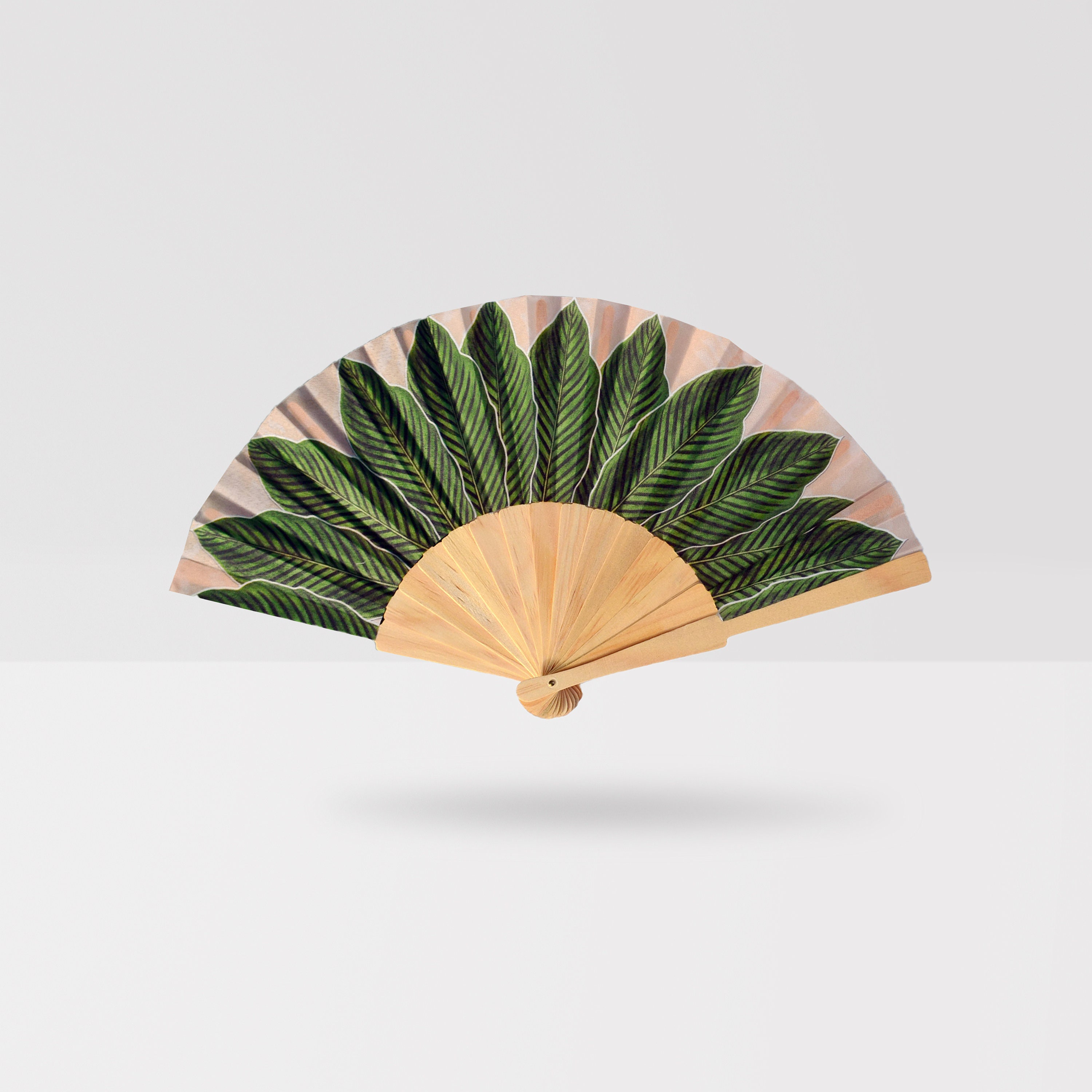 Tropical Wedding Hand Fan: Cotton & Pinewood Folding Fan - Etsy