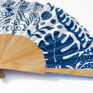 HAND FAN - Amalfi Coast Blue Folding Fan - Favors Handheld Fan - Unique ...