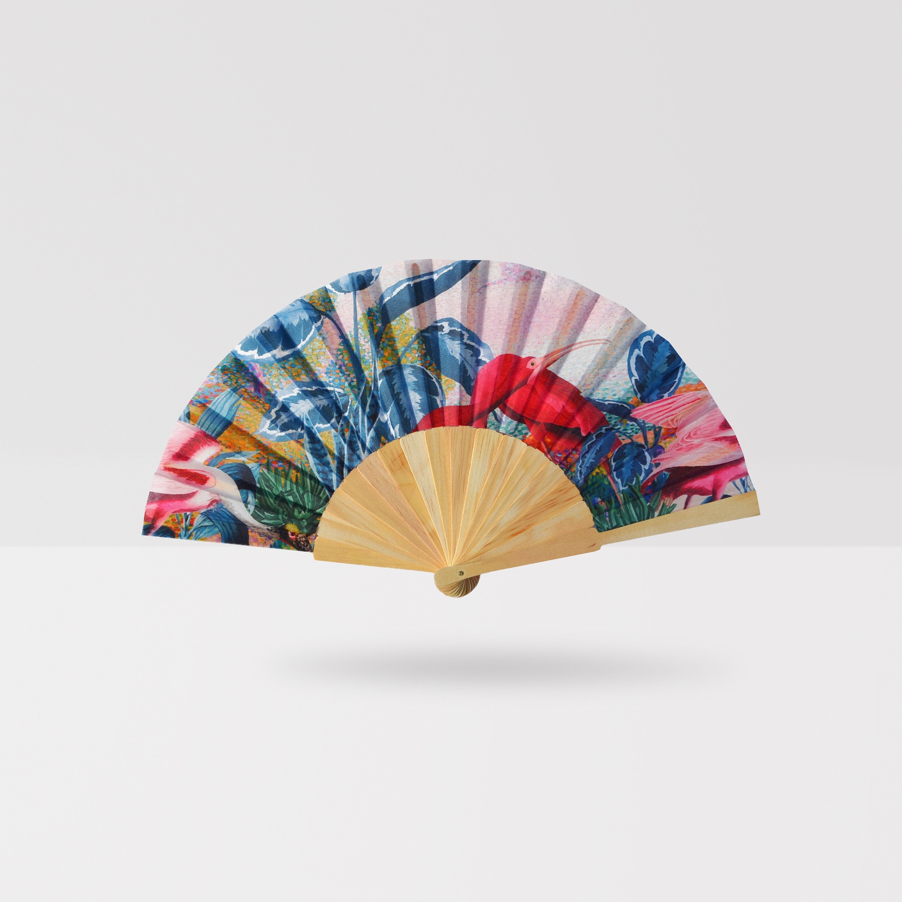 FOLDING HAND FAN Flamingo Tropical Design Christmas Presents - Etsy