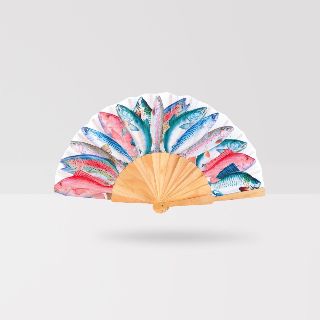 Sardine Hand Fan – Fish Folding Fan – Coastal Style Accessory – Summer ...