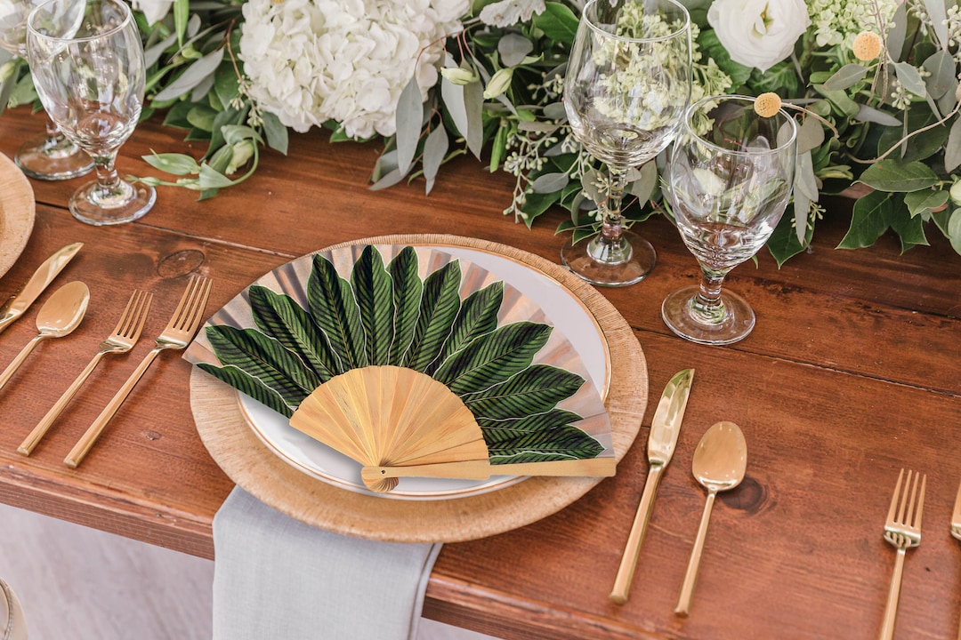 Tropical Wedding Hand Fans: Palm Leaf Boho Favors - Etsy