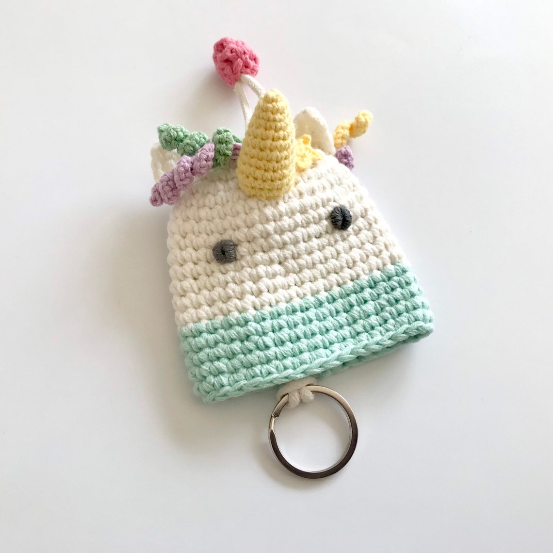 Unicorn Key Holder Pouch Sunflower Key Holder Knitted Yarn | Etsy