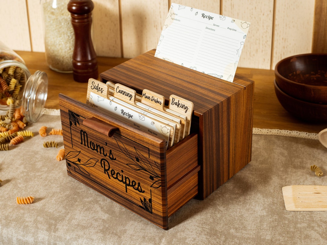 Personalized Recipe Box, Christmas Gift, Family Recipes, Kitchen ...