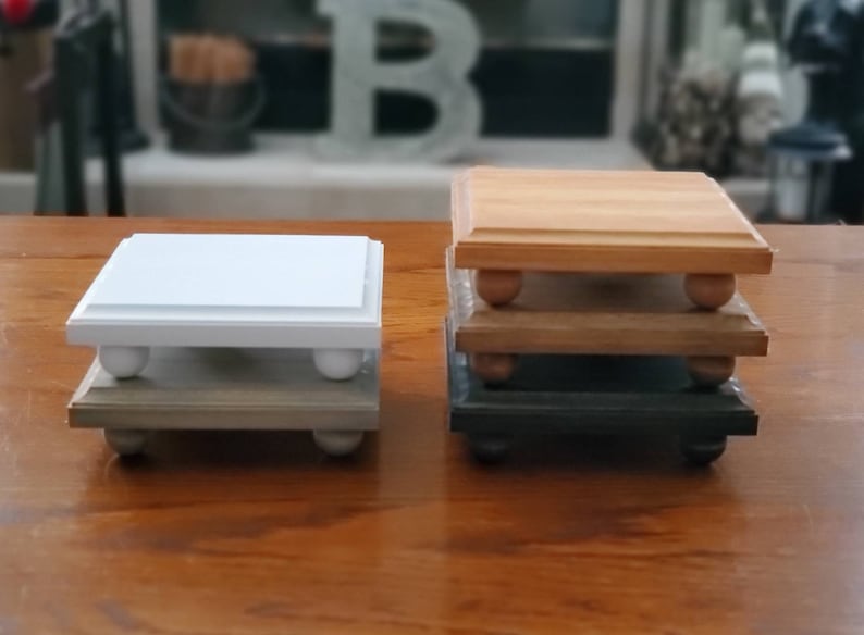 6 Inch (small) Handmade Rustic Square Wood Riser in Neutrals: Wedding ...