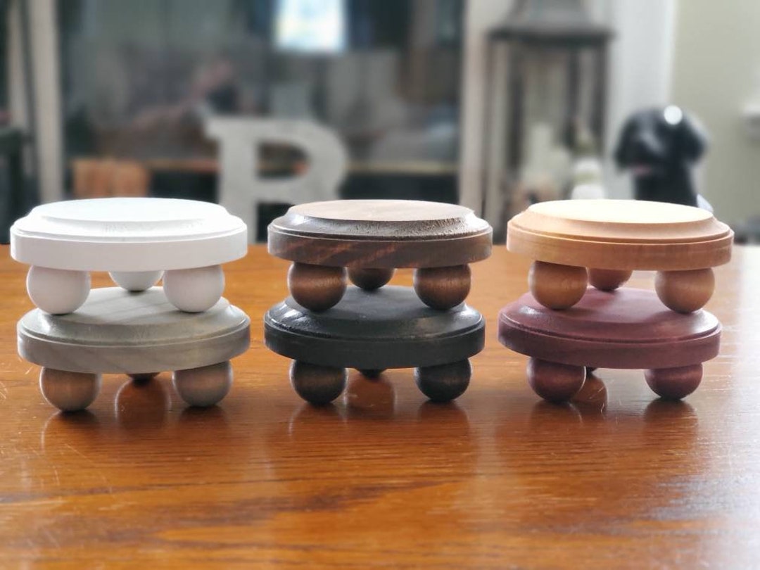 4 Inch (mini) Rustic Round Riser_ for Tier Tray, Farmhouse Decor, Home ...