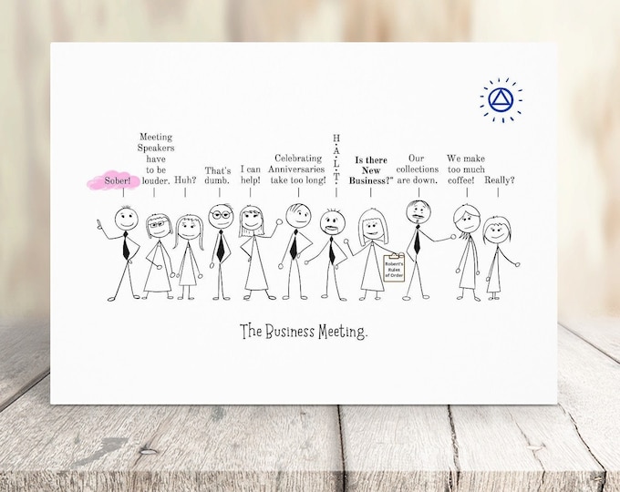 ALCOHOLICS ANONYMOUS: Digital Print Sobriety Card, aa Business Meeting ...