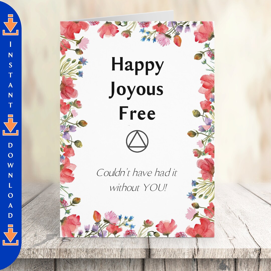 ALCOHOLICS ANONYMOUS Digital Print, 5”x7” Greeting Card "happy, Joyous ...